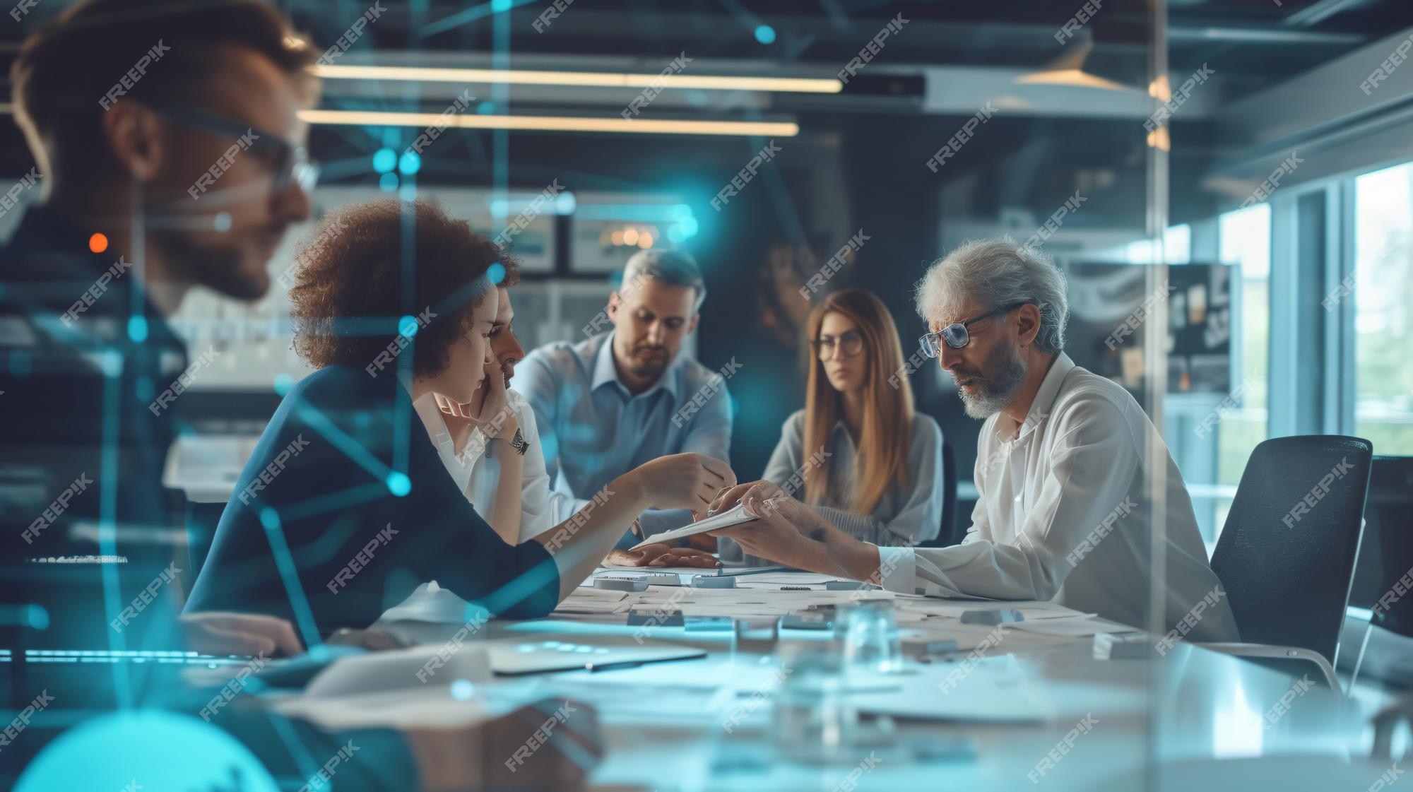 Premium Photo | A bustling office scene with diverse team members ... Premium Photo | A bustling office scene with diverse team members ...