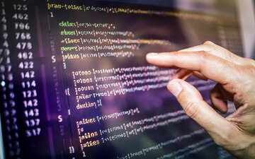Premium AI Image | C sharp programming language source code example on monitor