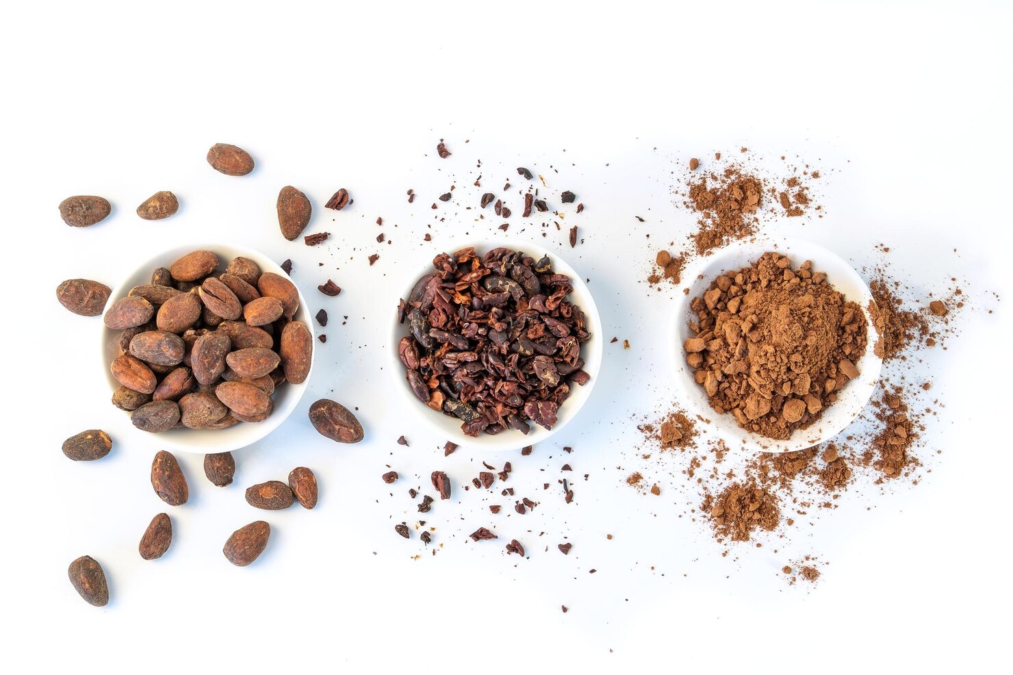 Premium Photo | Cacao beans seeds cacao nibs and cacao powder isolated ... Premium Photo | Cacao beans seeds cacao nibs and cacao powder isolated ...