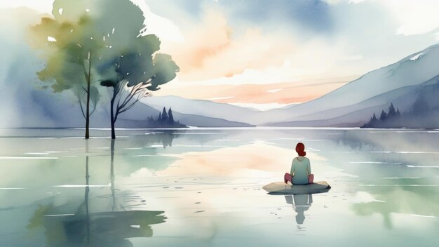 A calming watercolorstyle illustration highlighting the importance of ... A calming watercolorstyle illustration highlighting the importance of ...