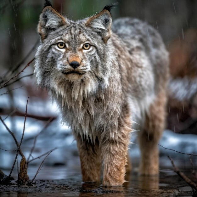 Premium AI Image | Canada Lynx in natural habitat generative AI Premium AI Image | Canada Lynx in natural habitat generative AI