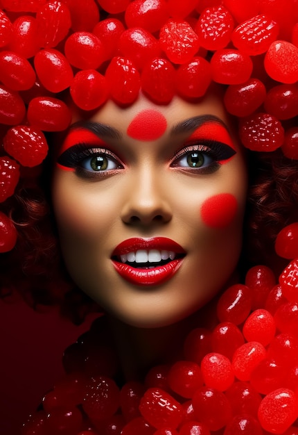Premium Ai Image Candies Girl Hot Model Face Candy Face