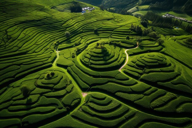 Premium AI Image | Captivating Aerial Perspective Cha Gorreana Tea ... Premium AI Image | Captivating Aerial Perspective Cha Gorreana Tea ...