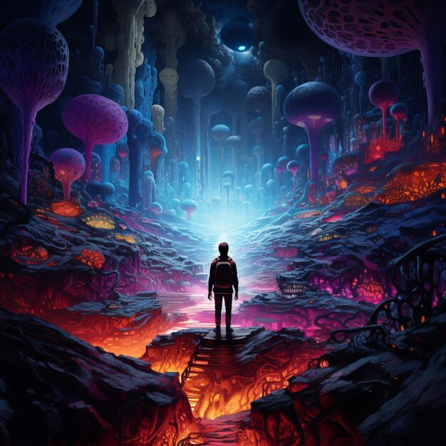 Premium AI Image | A captivating glimpse into the neon abyss Premium AI Image | A captivating glimpse into the neon abyss