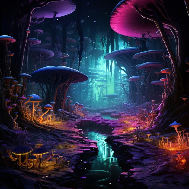Premium AI Image | A captivating glimpse into the neon abyss Premium AI Image | A captivating glimpse into the neon abyss