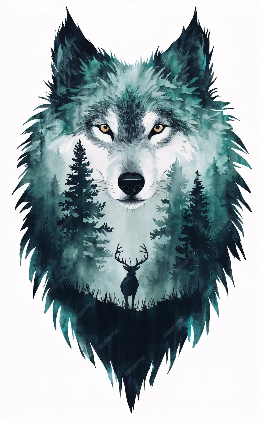 Premium Photo | A captivating and intricate artwork featuring a wolf Premium Photo | A captivating and intricate artwork featuring a wolf