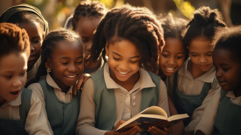 Premium AI Image | A captivating photograph of a group of children ... Premium AI Image | A captivating photograph of a group of children ...