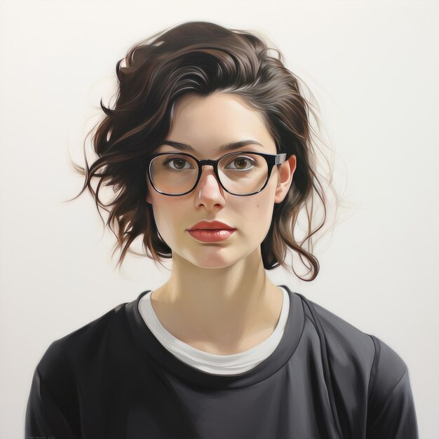 Premium AI Image | Captivating Realism A Striking Portrait on White Canvas Premium AI Image | Captivating Realism A Striking Portrait on White Canvas