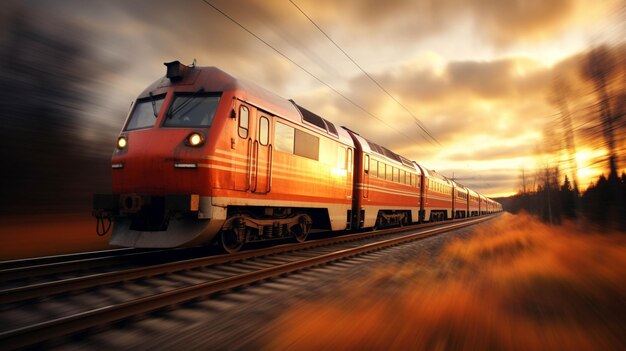 Capture The Dynamic Motion Blur Of Passing Scenery From A Moving Vehicle Such As A Train