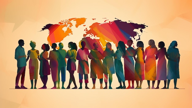 Capture a powerful image of diverse women standing together in unity ... Capture a powerful image of diverse women standing together in unity ...