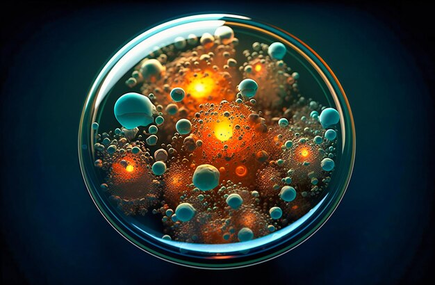 Premium AI Image | Captured within a petri dish a vivid image reveals ... Premium AI Image | Captured within a petri dish a vivid image reveals ...
