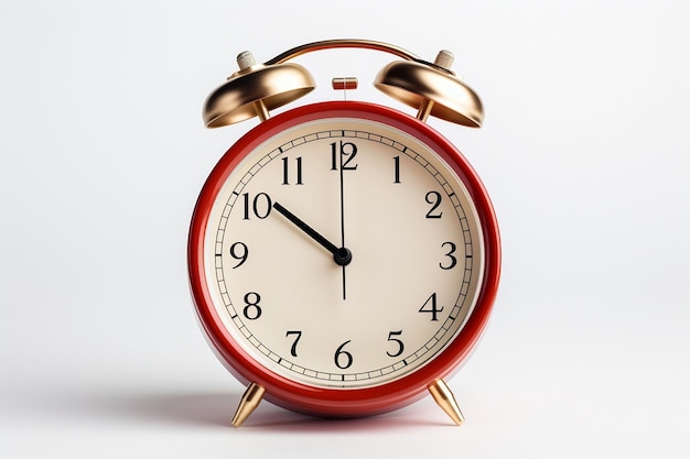 Premium Ai Image Capturing The Alarm Clock Isolated On A White