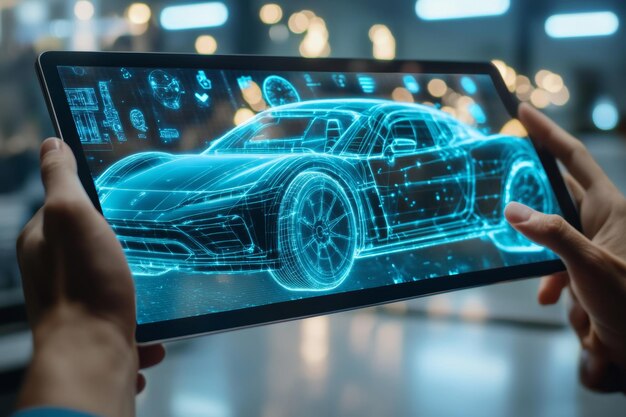 Car design engineers using holographic apps to develop innovative eco ... Car design engineers using holographic apps to develop innovative eco ...