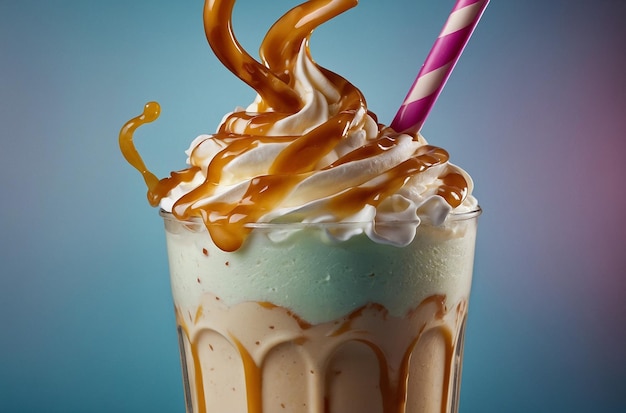 Premium Photo | Caramel Swirl Milkshake Indulgence Premium Photo | Caramel Swirl Milkshake Indulgence
