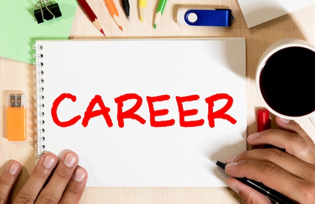 Premium Photo | CAREER word written on notebook Premium Photo | CAREER word written on notebook