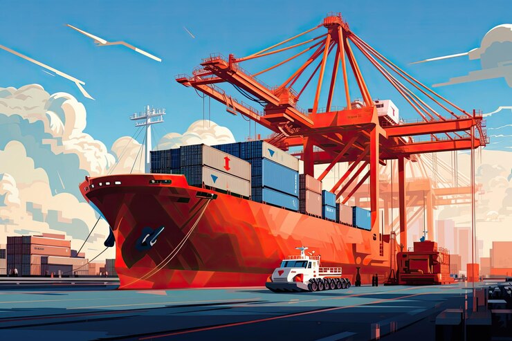 Premium AI Image | Cargo ship being loaded in port concept of ... Premium AI Image | Cargo ship being loaded in port concept of ...