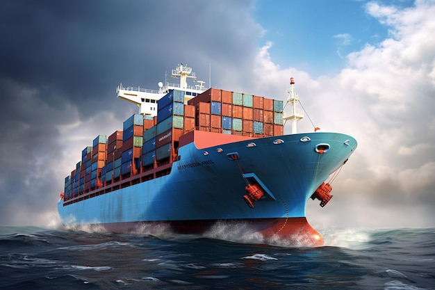 Premium AI Image | Cargo Ship Container Generative AI Premium AI Image | Cargo Ship Container Generative AI