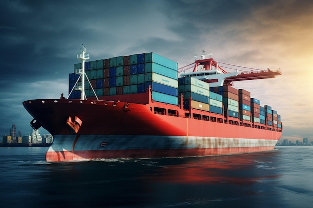 Premium AI Image | Cargo Ship Container Generative AI Premium AI Image | Cargo Ship Container Generative AI