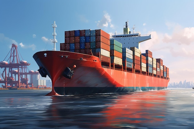 Premium AI Image | Cargo Ship Container Generative AI Premium AI Image | Cargo Ship Container Generative AI