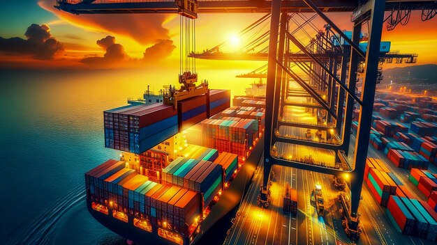Premium Photo | Cargo ship Container transportation AI generated image Premium Photo | Cargo ship Container transportation AI generated image