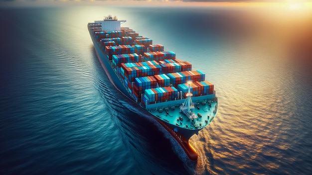 Premium Photo | Cargo ship Container transportation AI generated image Premium Photo | Cargo ship Container transportation AI generated image