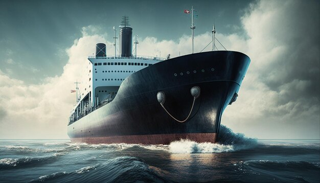 Premium AI Image | cargo ship illustration generative ai Premium AI Image | cargo ship illustration generative ai