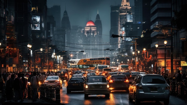 Premium AI Image | Cars buses and motorcycles are being rebuilt on the ... Premium AI Image | Cars buses and motorcycles are being rebuilt on the ...