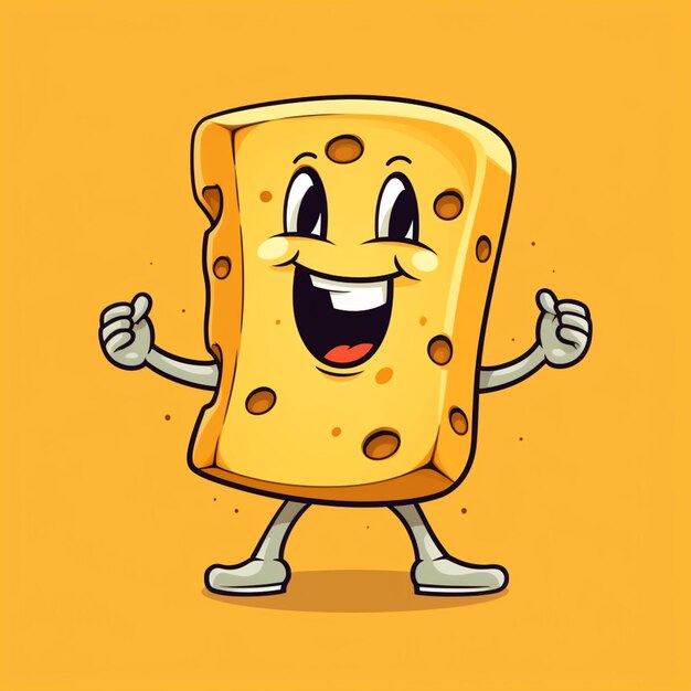 Premium Photo Cartoon Cheese Character With Arms And Legs Generative Ai