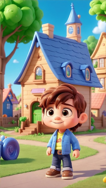 Premium AI Image | cartoon cute little boy Premium AI Image | cartoon cute little boy