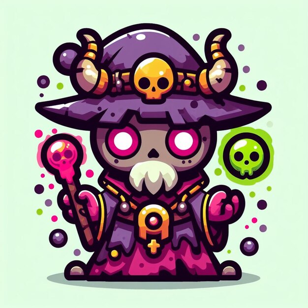 Premium Photo A Cartoon Drawing Of A Purple Monster With A Skull And A Skull On It