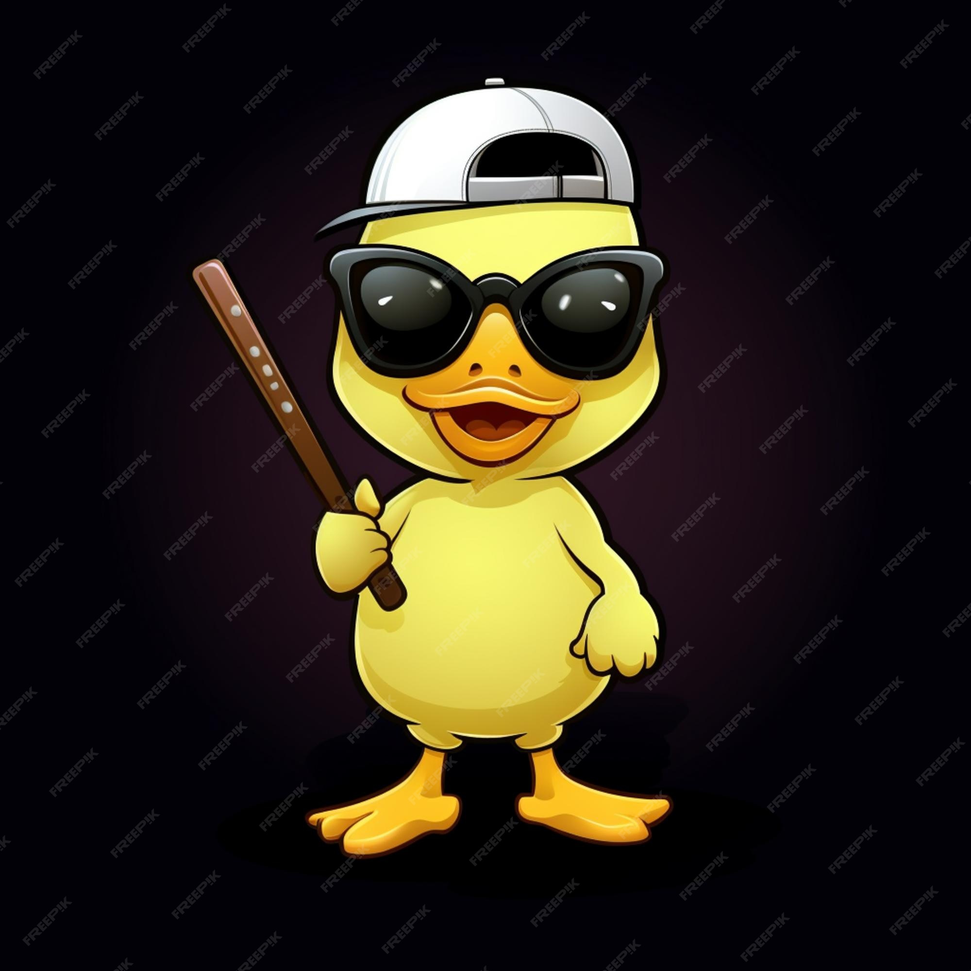 Premium Photo Cartoon Duck With Sunglasses And A Baseball Bat Generative Ai