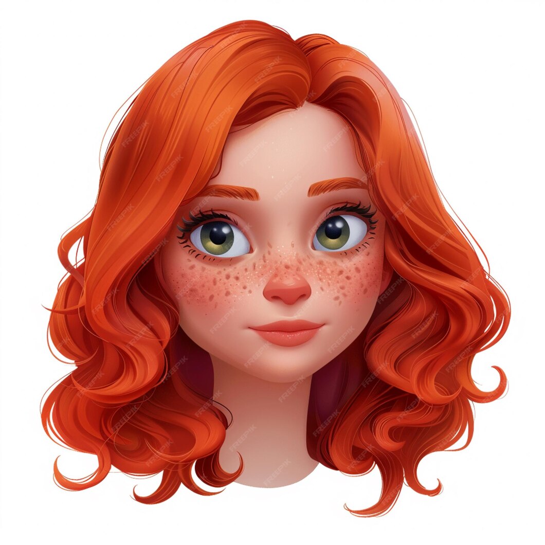 Premium Photo Cartoon Girl With Freckles And Freckles On Her Face Generative Ai