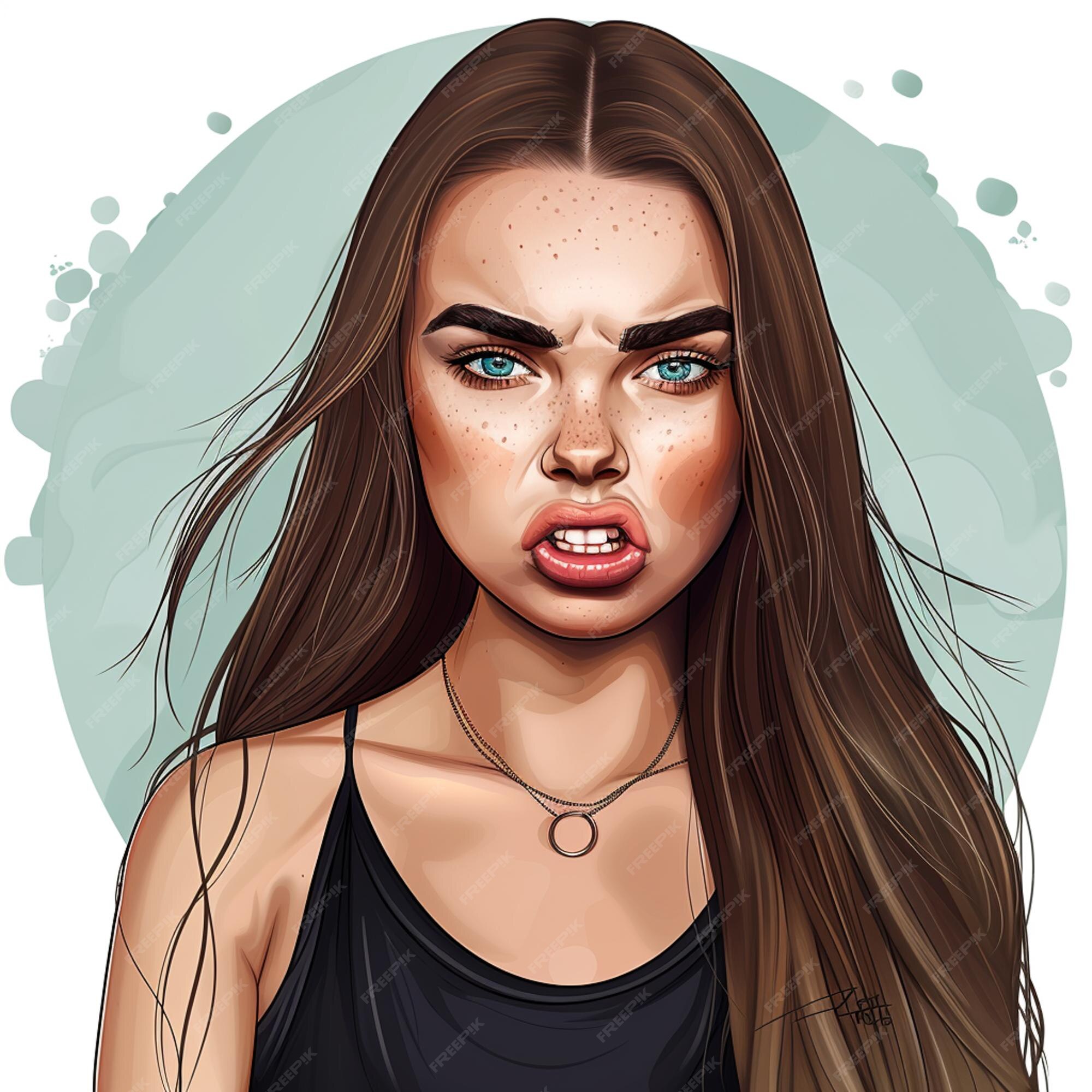 Premium Photo Cartoon Girl With Freckles And Freckles On Her Face Generative Ai