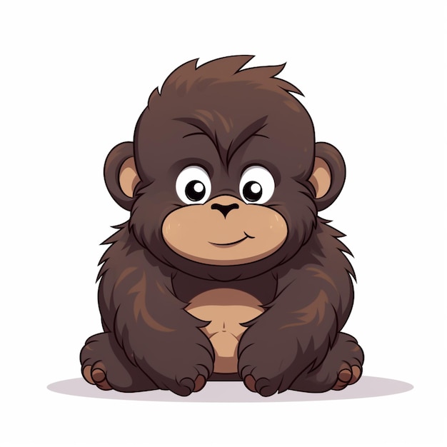 Premium Photo | Cartoon gorilla sitting on the ground with his eyes ... Premium Photo | Cartoon gorilla sitting on the ground with his eyes ...