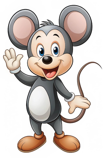 Cartoon happy mouse waving | Premium AI-generated image Cartoon happy mouse waving | Premium AI-generated image