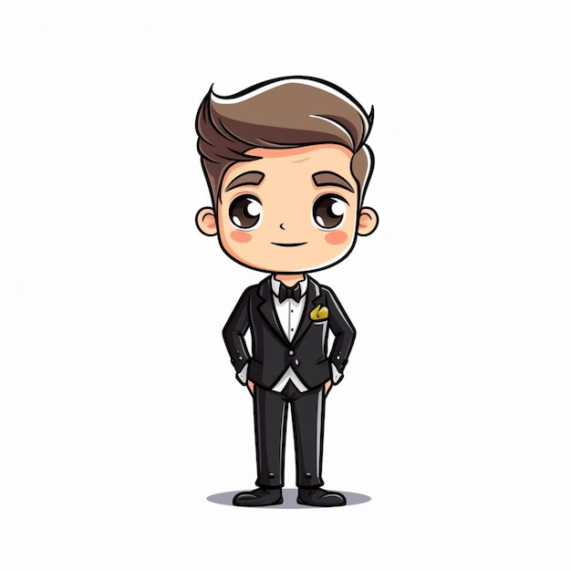 Premium Ai Image Cartoon Of A Man In A Tuxedo With A Bow Tie Generative Ai