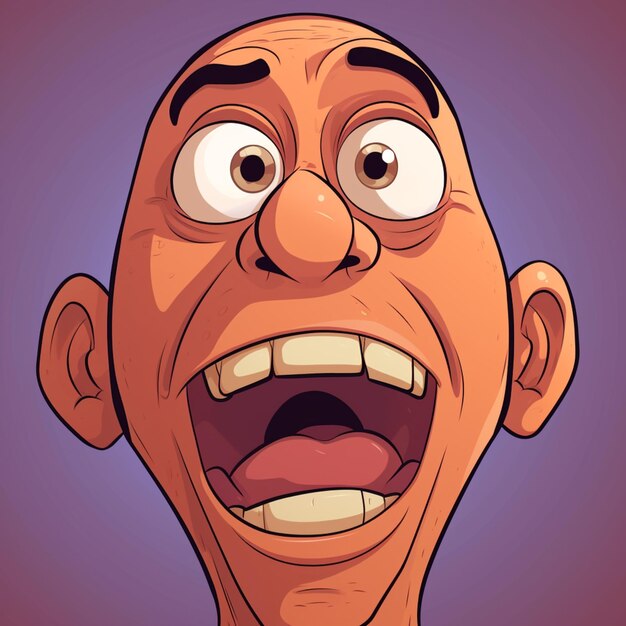 Premium Photo Cartoon Man With Open Mouth And Wide Open Mouth Generative Ai