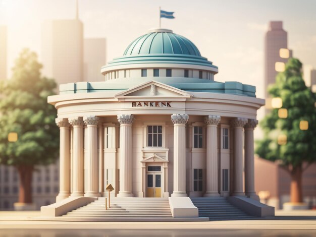 Premium AI Image | Cartoon Retro Bank Building or Courthouse with ... Premium AI Image | Cartoon Retro Bank Building or Courthouse with ...