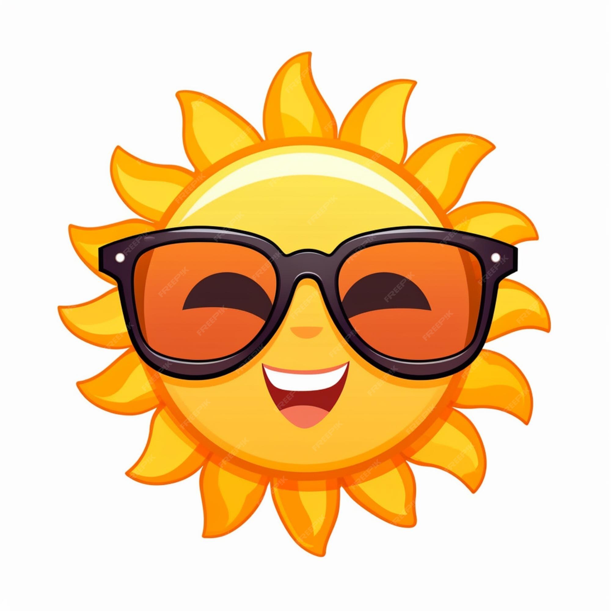 Premium Ai Image Cartoon Sun With Sunglasses On Smiling Face Generative Ai