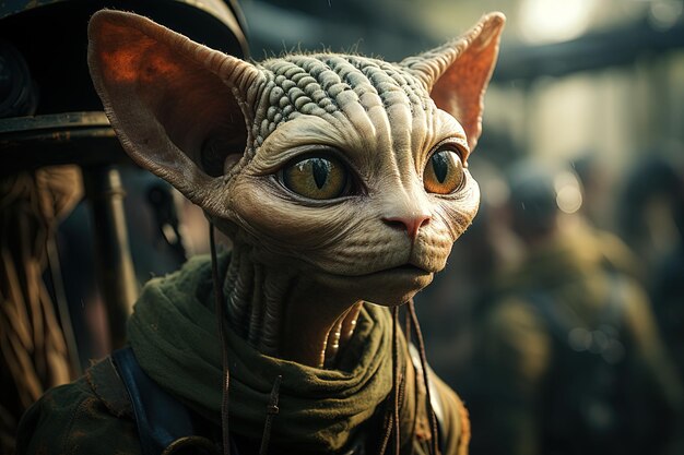 Premium AI Image | Cat disguised as alien illustration generative ai Premium AI Image | Cat disguised as alien illustration generative ai