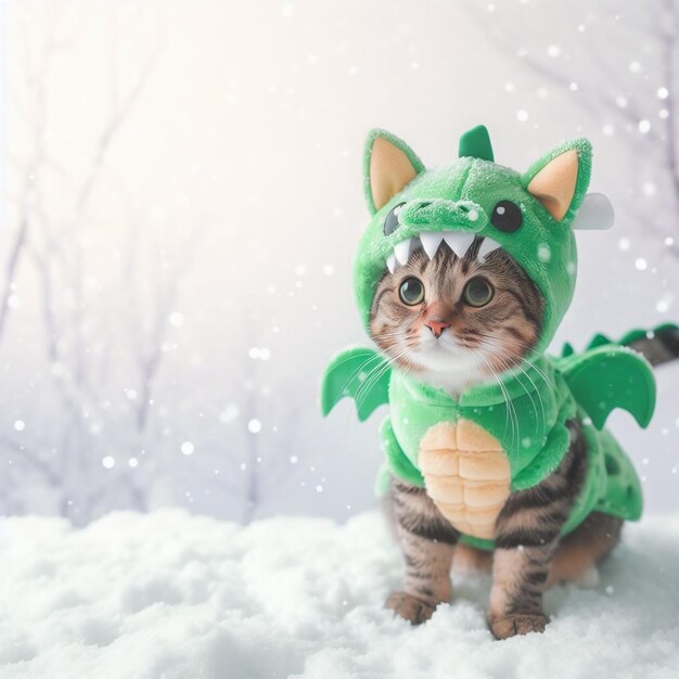 Premium Ai Image Cat In Dragon Costume
