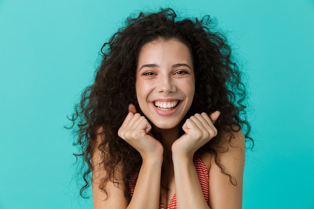 Premium Photo Caucasian Woman Wearing Casual Clothing Laughing