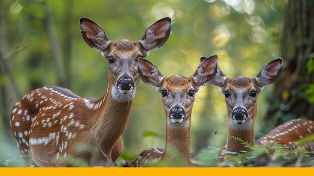 Cautious Deer Family Navigating Through the Undergrowth | Premium AI ... Cautious Deer Family Navigating Through the Undergrowth | Premium AI ...