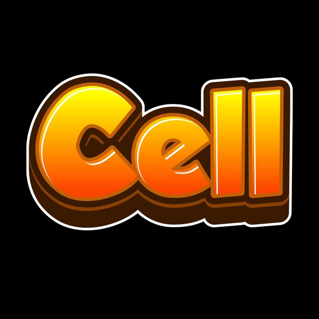Premium Photo Cell Text 3d Orange Black Background Photo