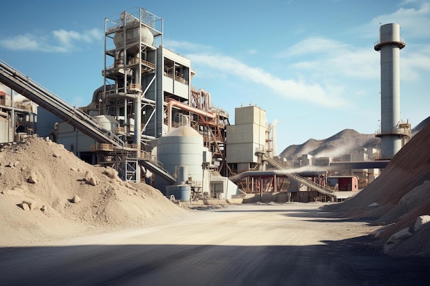 Premium AI Image | Cement plant and cement production Premium AI Image | Cement plant and cement production