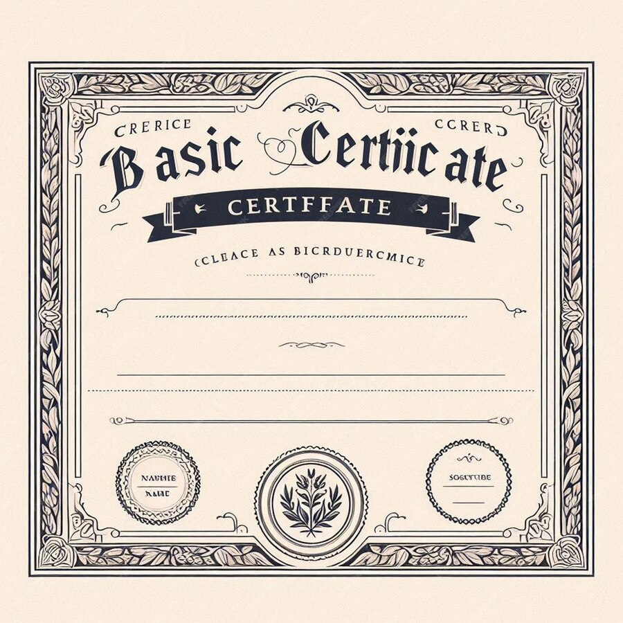 A certificate that says basic basic basic basic basic basic basic basic basic | Premium AI ...