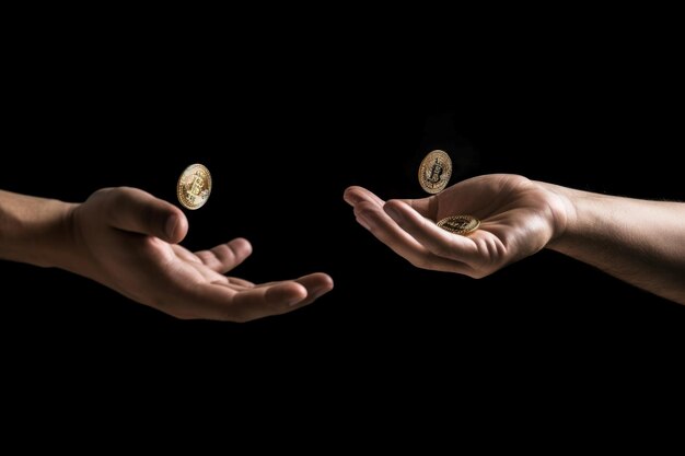 Premium Photo | Change bitcoin hands Generate Ai Premium Photo | Change bitcoin hands Generate Ai