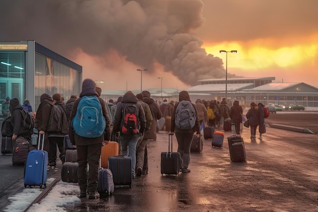 Premium Photo | Chaos at airport as large fire causes flight delays Premium Photo | Chaos at airport as large fire causes flight delays