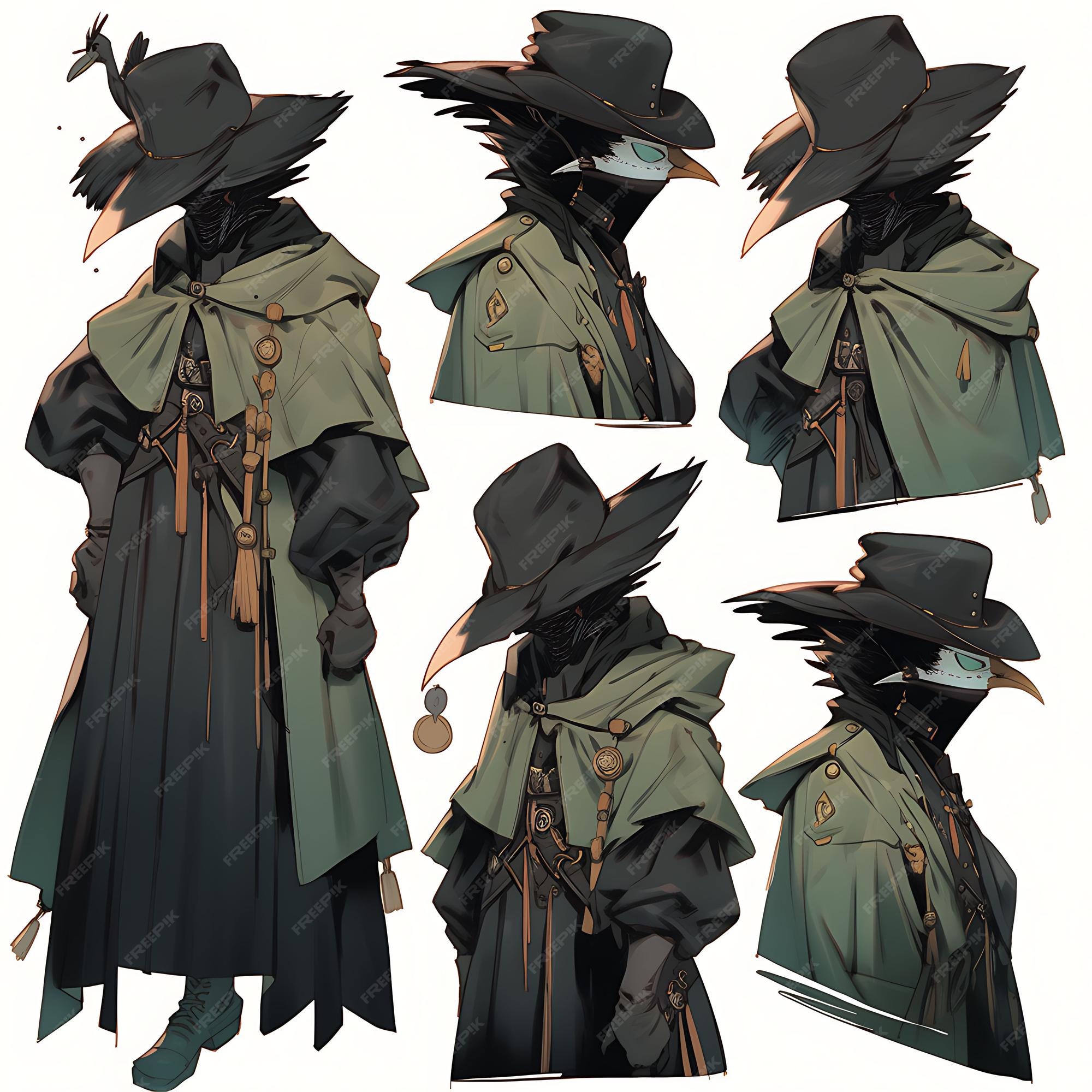 Premium Ai Image Character Anime Concept Average Height Male With A Plague Doctors Outfit