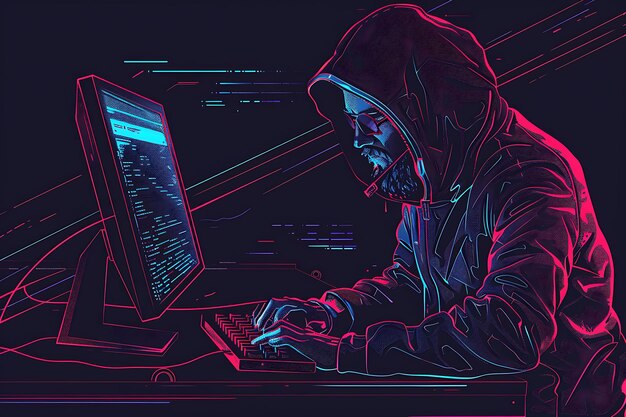 Premium Photo | Character of Clever Hacker Wearing a Hoodie and Typing ... Premium Photo | Character of Clever Hacker Wearing a Hoodie and Typing ...